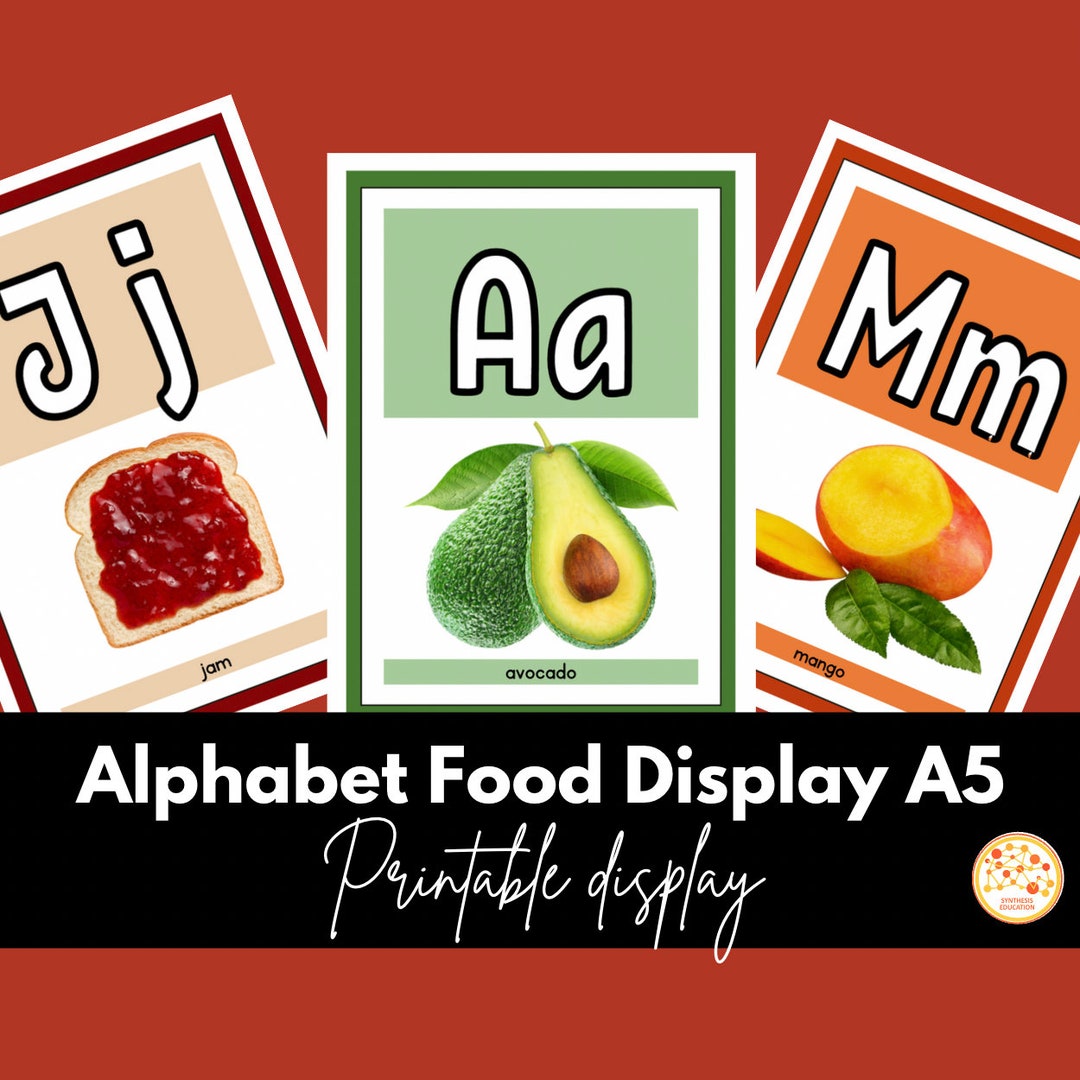 Alphabet Food Display A5 - Etsy