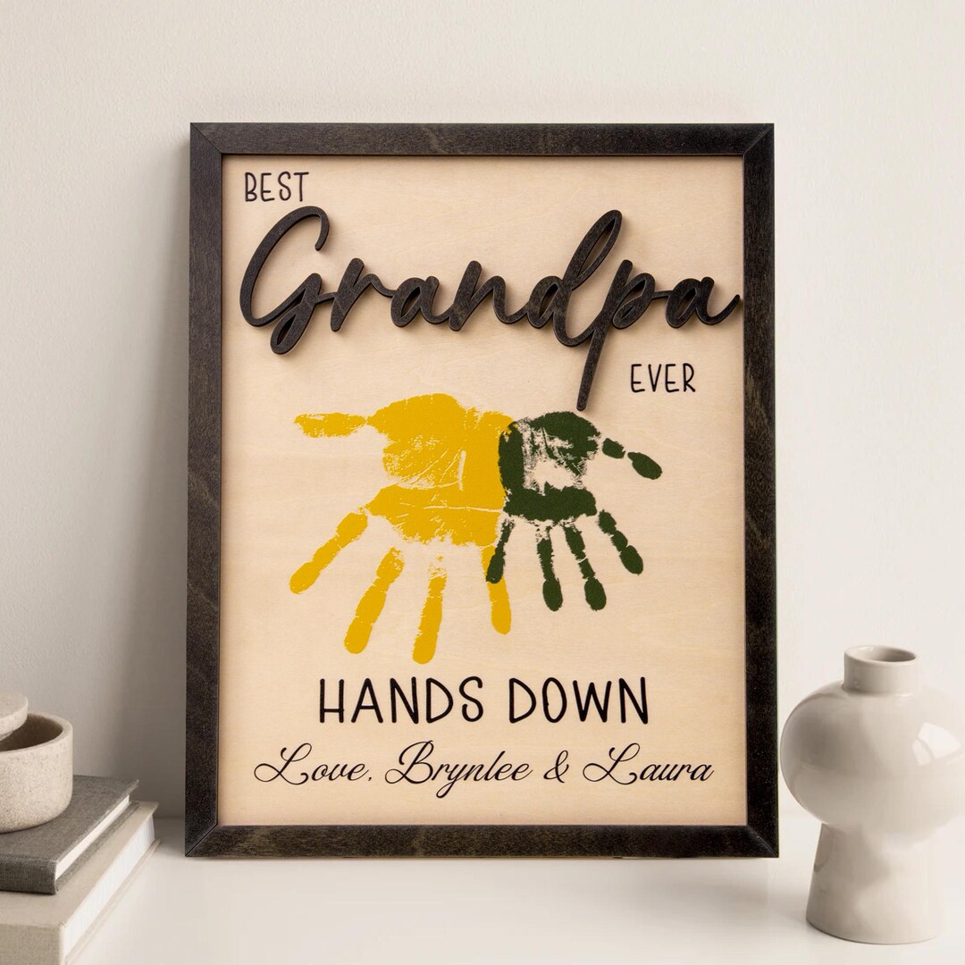 Personalized Fathers Day Gift From Kids, DIY Handprint Sign, Gift for ...