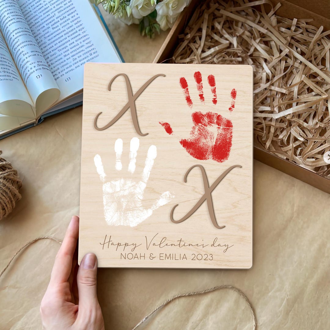 Handprint Craft for Kids, Baby's Milestone Sign, Baby Handprint Wood ...