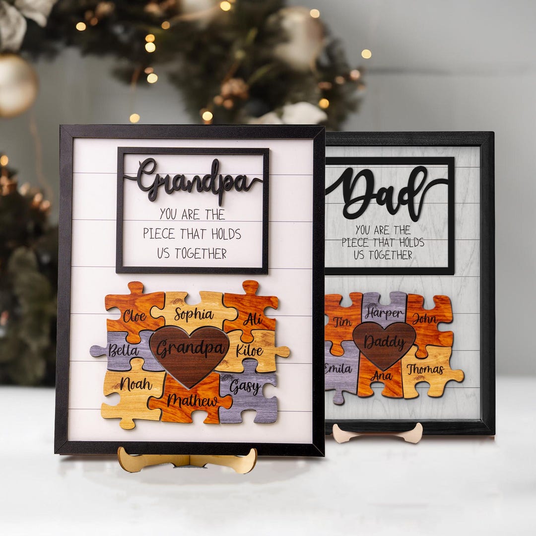 Dad Puzzle Sign, Father's Day Gift, Personalized Fathers Day Sign ...