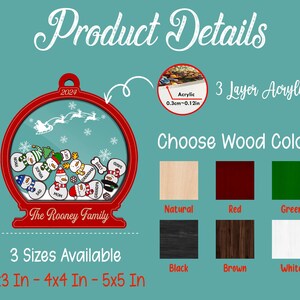Personalized Snowman Family Christmas Ornament 2025, 4D Family Snowman ...