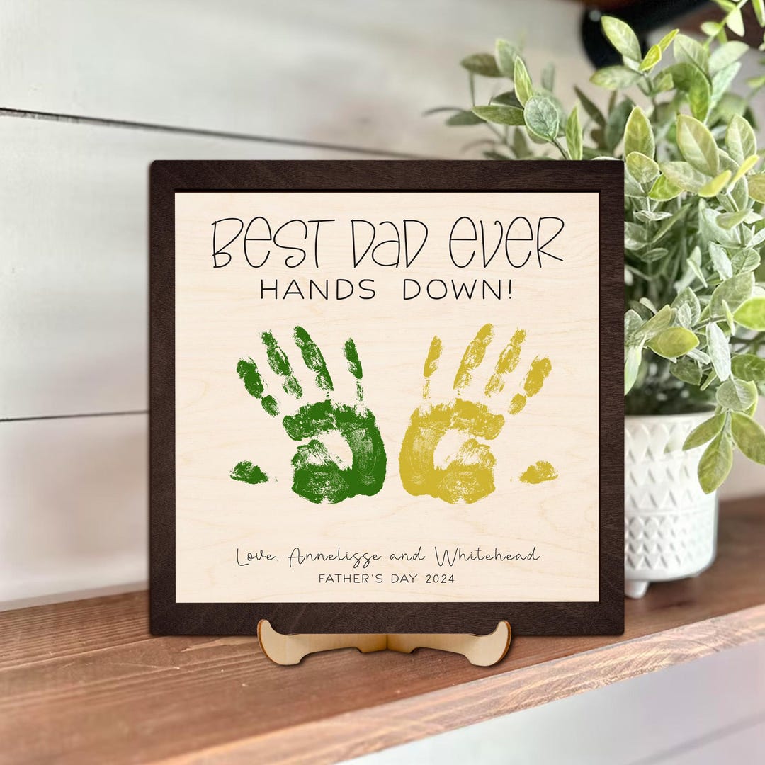Personalized Best Dad Ever Hands Down and Custom Message Sign ...