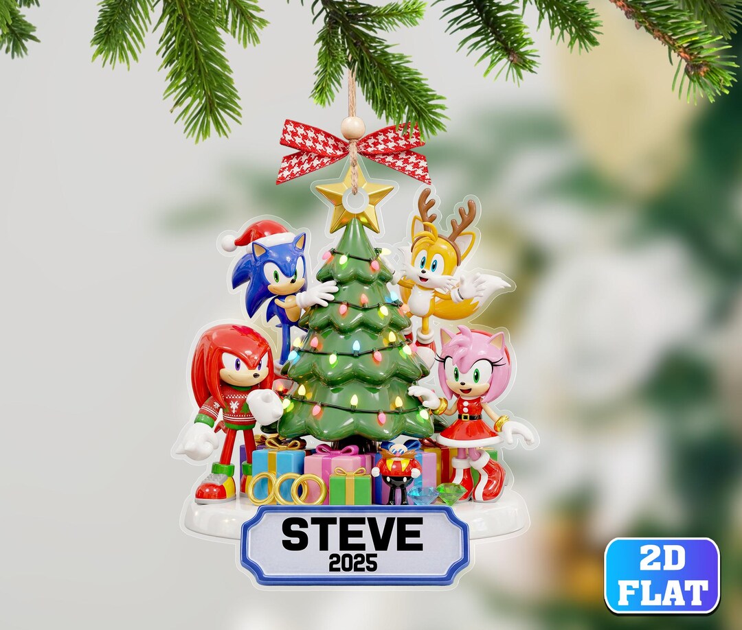 Personalized Cute Video Game Characters 2D Flat Ornament, Custom Video ...