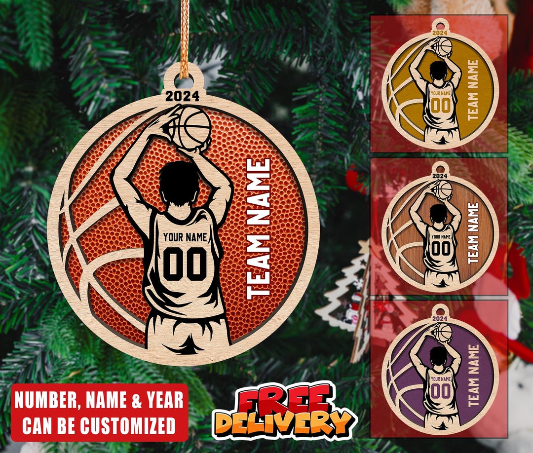 Custom Basketball Player Christmas Ornament, Personalized Basketball ...