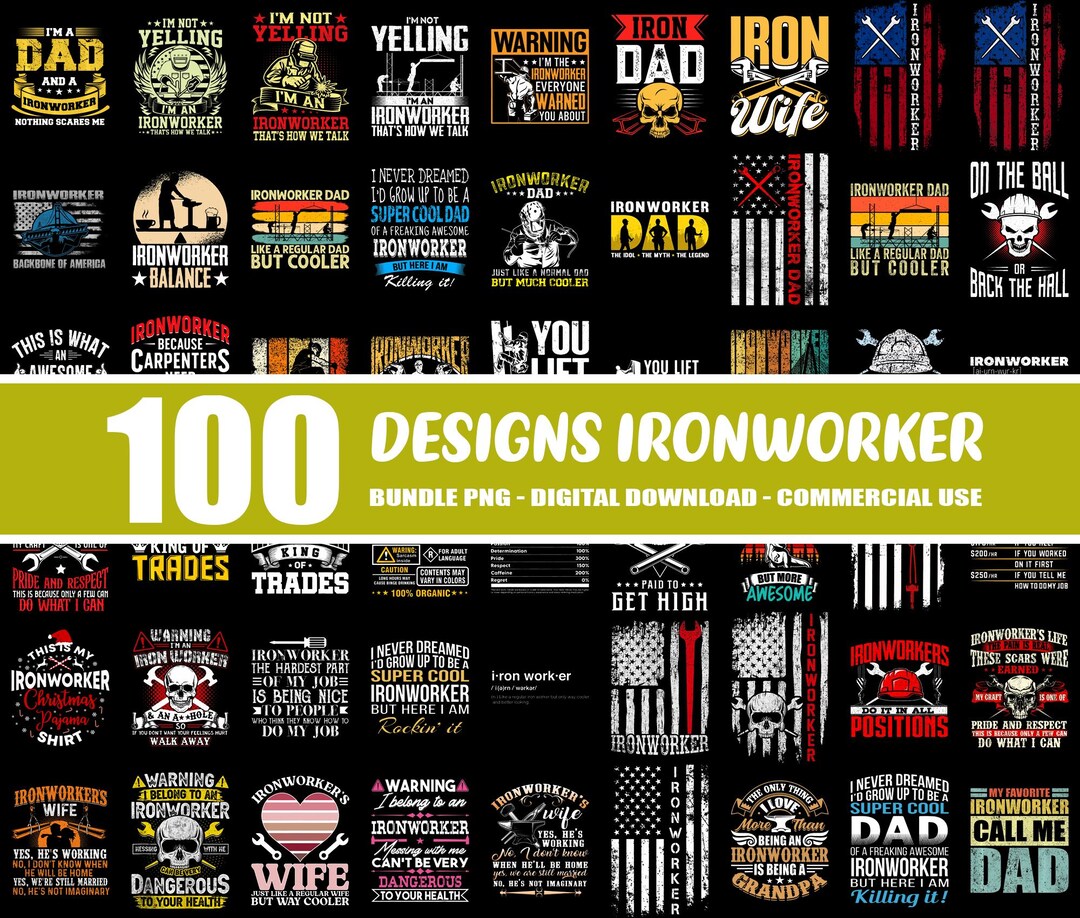 100 Designs Ironworker Bundle Png, Steelworker Png, Construction Worker ...