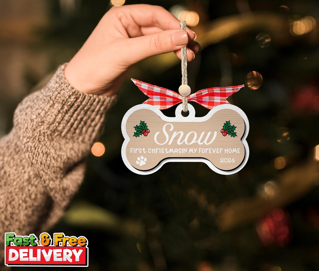 Dog Bone Ornament, Dog's First Christmas Ornament, New Dog Ornament ...