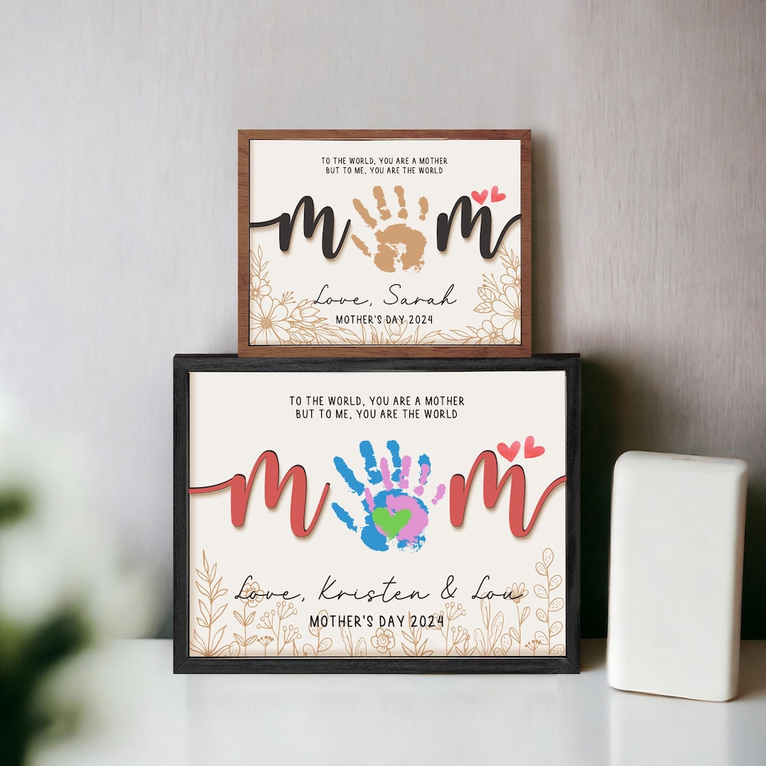 DIY Handprint Art Keepsake, Custom Kid's Name Handprint Wood Sign ...