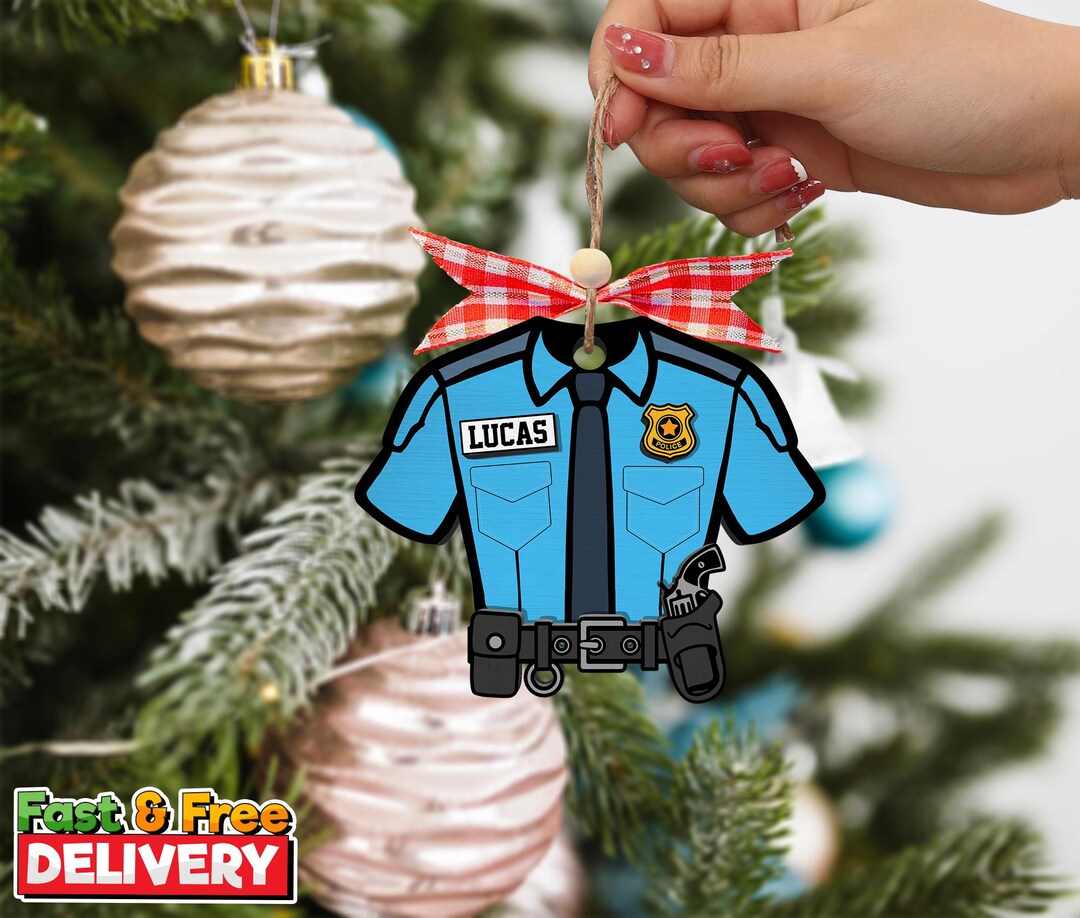 Police Outfit Ornament Christmas Gifts, Custom Police Christmas ...