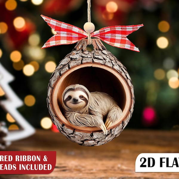 Sloth Christmas Ornament - Etsy