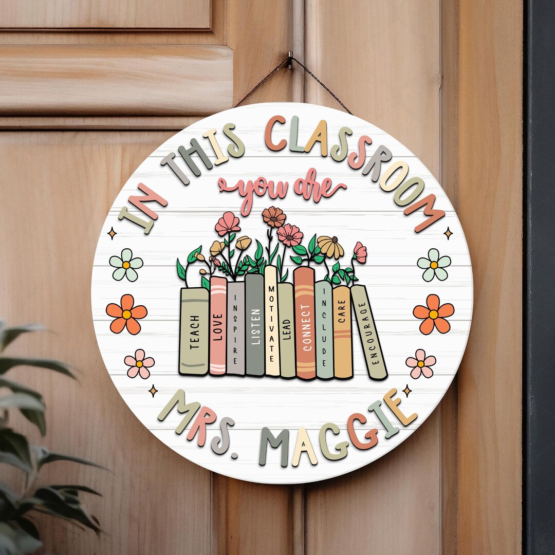 Personalized Teacher 3D Door Hanger, in This Classroom You Are Sign ...