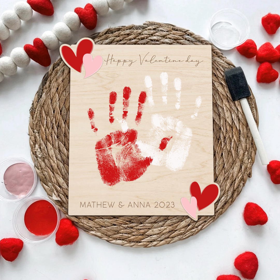 Baby's Milestone Sign, Baby Handprint Wood Sign, Baby Announcement ...