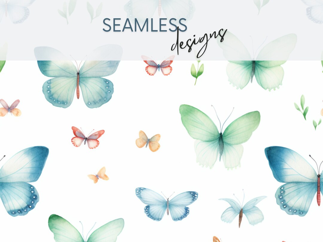 Butterfly Digital Wallpaper, Seamless Pattern Digital, Graphics Bundle ...