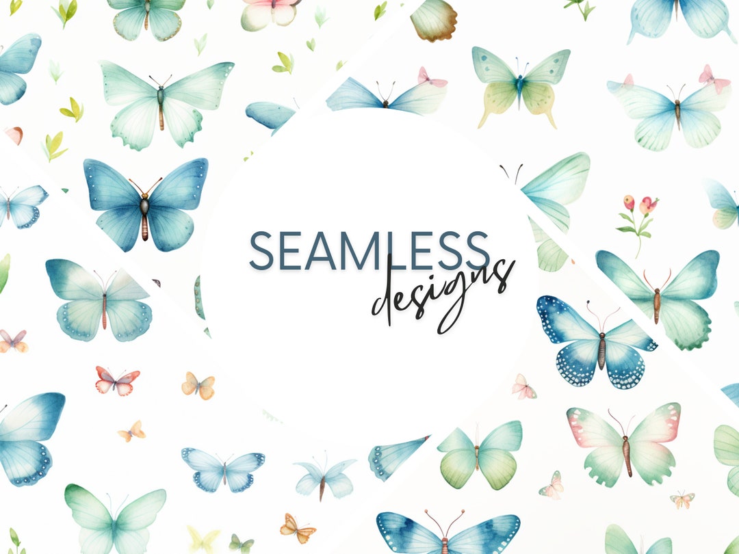 Butterfly Digital Wallpaper, Seamless Pattern Digital, Graphics Bundle ...
