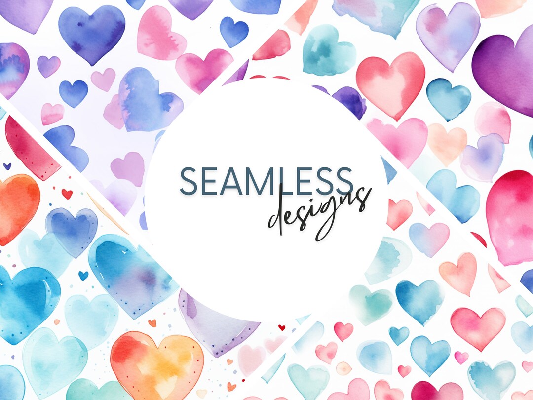 Heart Digital Wallpaper, Seamless Pattern Digital, Graphics Bundle ...