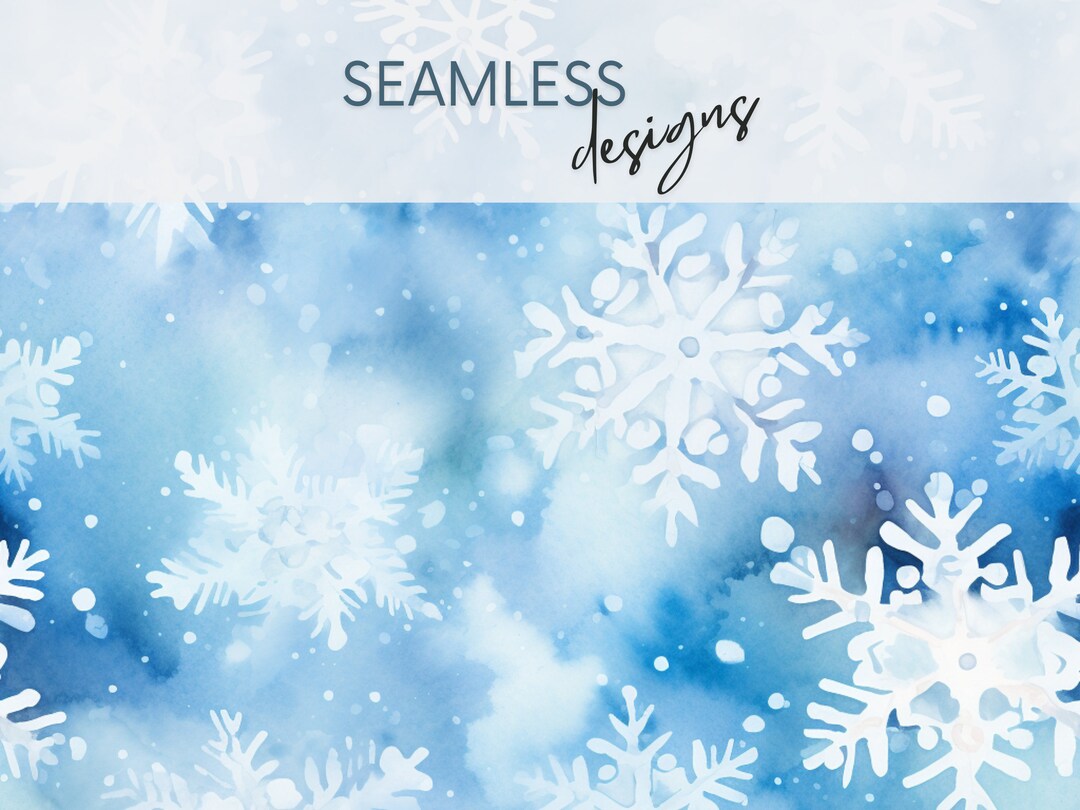 Snowflake Digital Wallpaper, Seamless Pattern Digital, Graphics Bundle ...