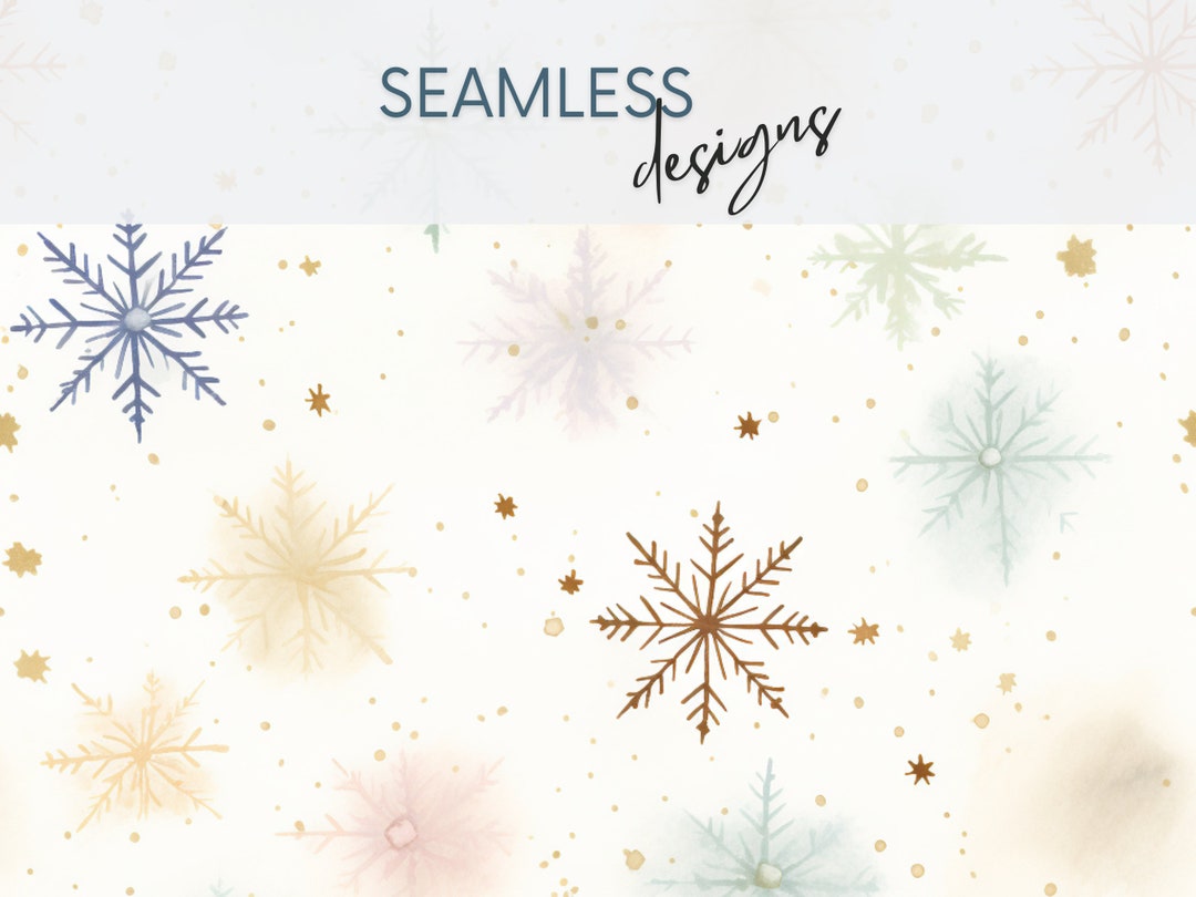 Snowflake Digital Wallpaper, Seamless Pattern Digital, Graphics Bundle ...