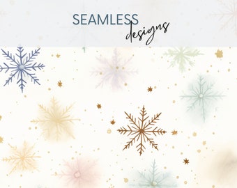 Snowflake Digital Wallpaper, Seamless Pattern Digital, Graphics Bundle ...