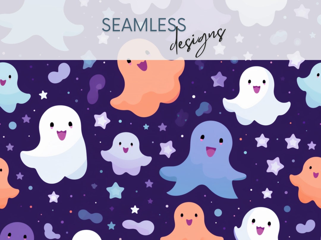 Ghosts Digital Wallpaper, Seamless Pattern Digital, Graphics Bundle ...
