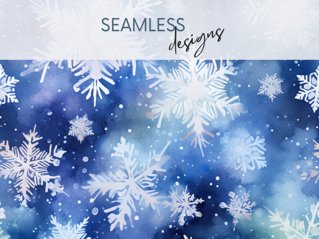 Snowflake Digital Wallpaper, Seamless Pattern Digital, Graphics Bundle ...