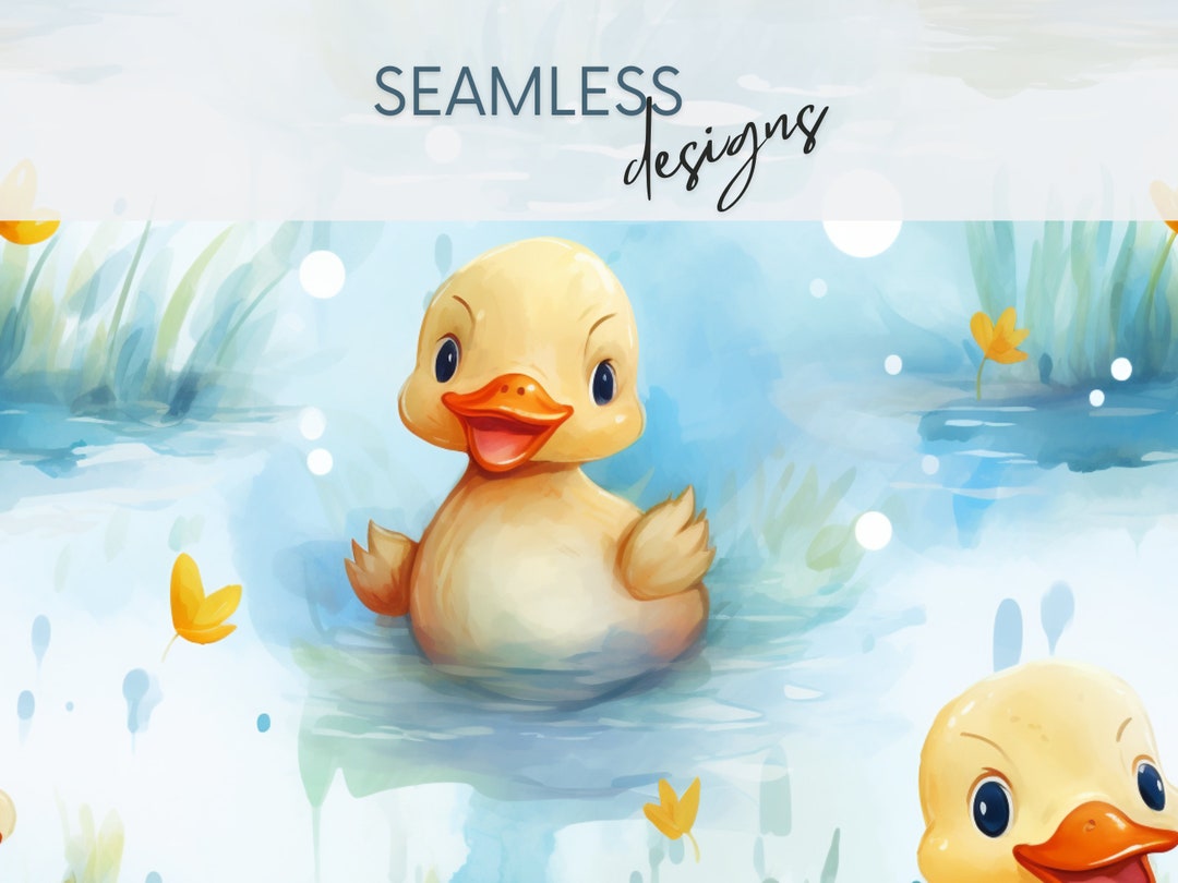 Duckling Digital Wallpaper, Seamless Pattern Digital, Graphics Bundle ...