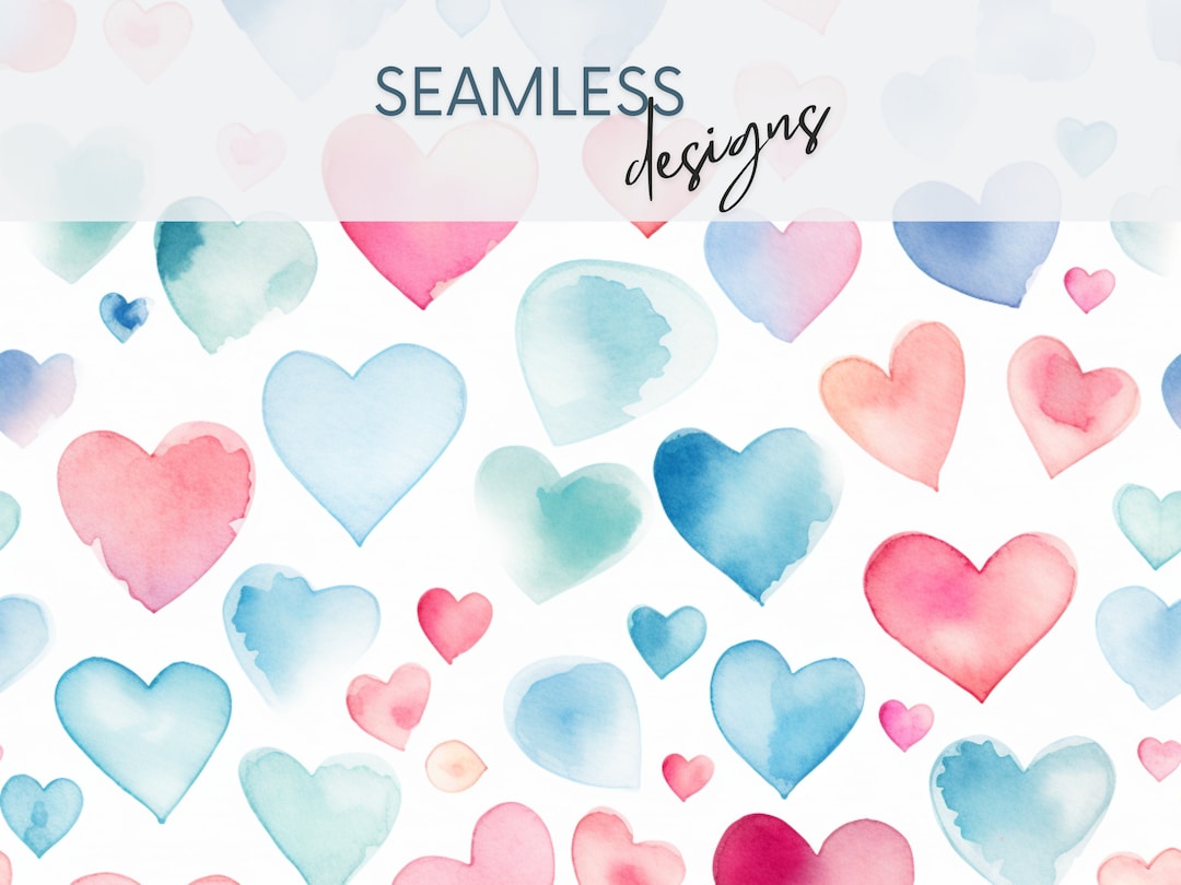 Hearts Digital Wallpaper, Seamless Pattern Digital, Graphics Bundle ...