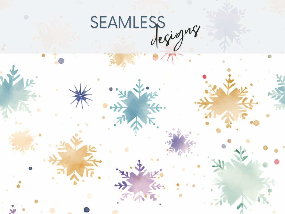 Snowflake Digital Wallpaper, Seamless Pattern Digital, Graphics Bundle ...