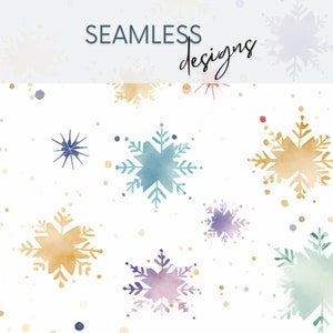Snowflake Digital Wallpaper, Seamless Pattern Digital, Graphics Bundle ...