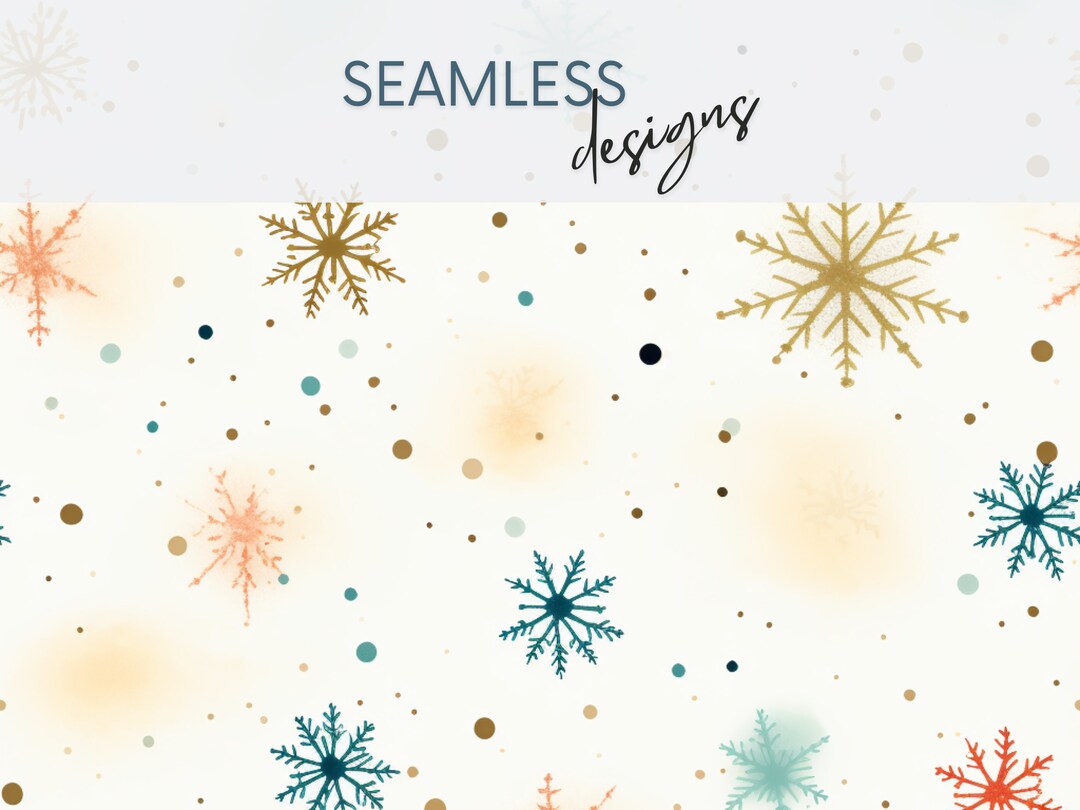 Snowflake Digital Wallpaper, Seamless Pattern Digital, Graphics Bundle ...