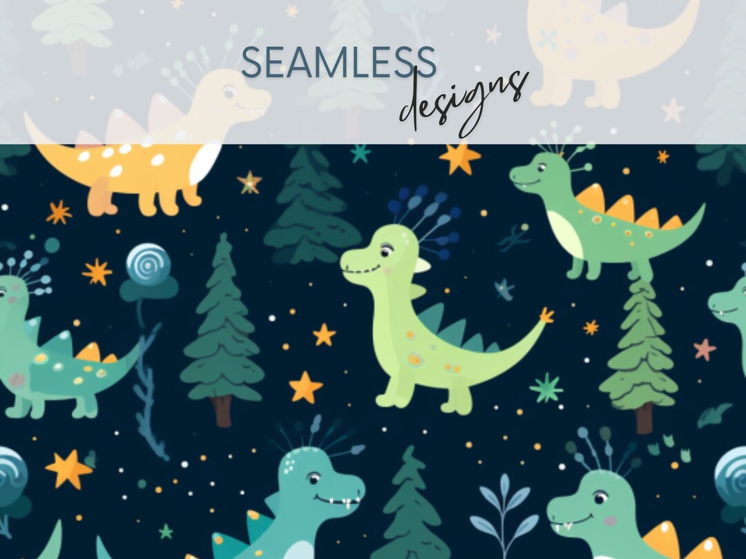 Dinosaur Digital Wallpaper, Seamless Pattern Digital, Graphics Bundle ...