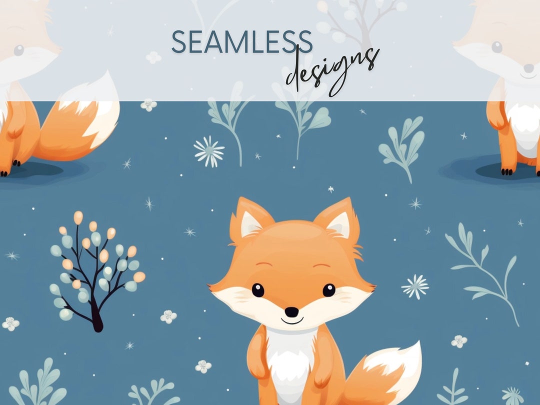 Fox Digital Wallpaper, Seamless Pattern Digital, Graphics Bundle ...