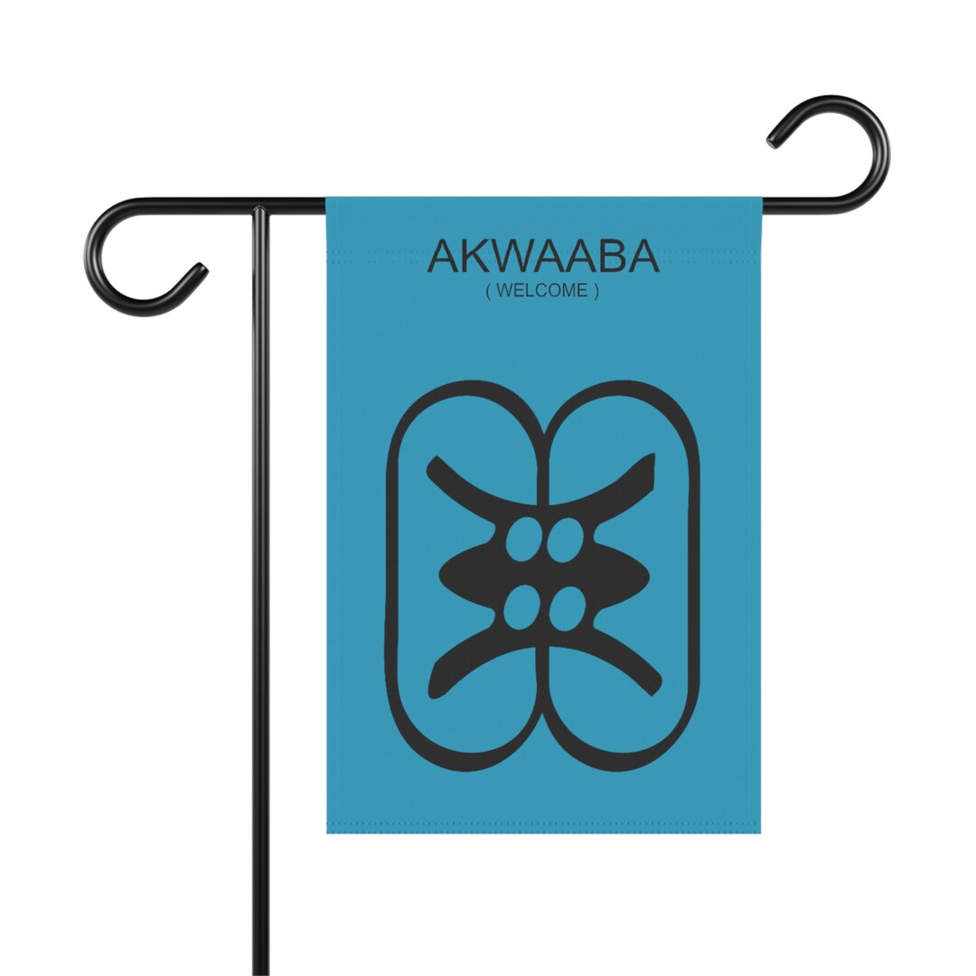 Blue Akwaaba welcome Adinkra Garden & House Banner, Black History Gifts ...