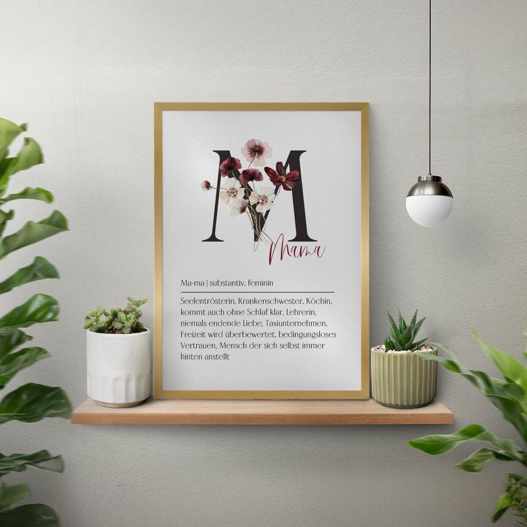 Poster - DEFINITION "mama" - Wall Picture - Poster - Loving Gift - A3 ...