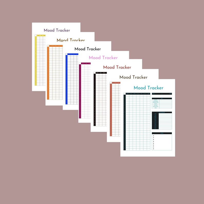 Printable Bipolar Mood Tracker | Monthly Bipolar Mood Tracker , Planner ...
