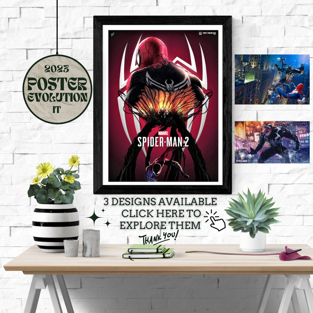 Spider Man 2 PS5 Videogame Poster Newspaper Stampa Su Tela Di Cotone ...