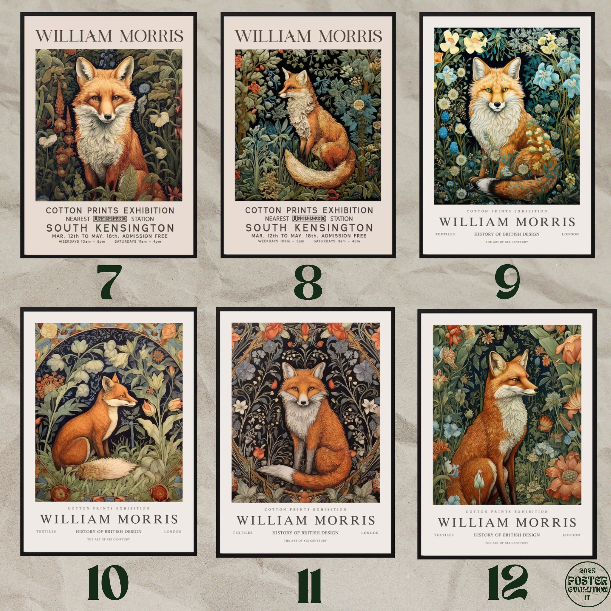 Poster William Morris Fox Colors Poster Wlliam Morris Print, William ...