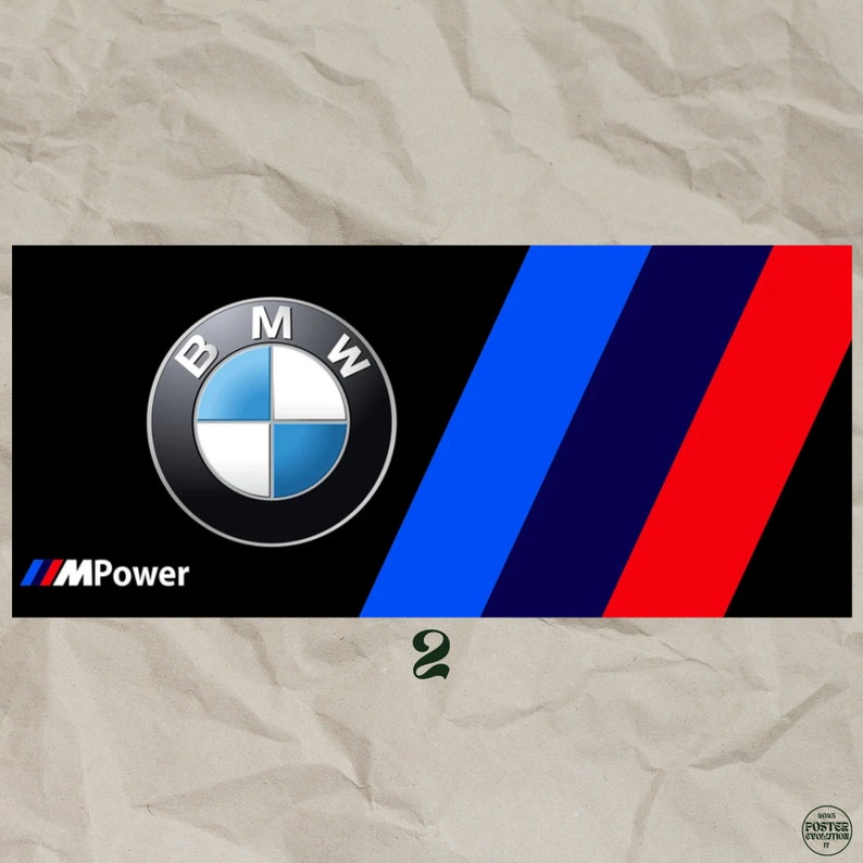 Poster BMW Logo Marchiobanner Garage Car Shop Bandiera Mpower Motorsport Decoro Art Nordic ...