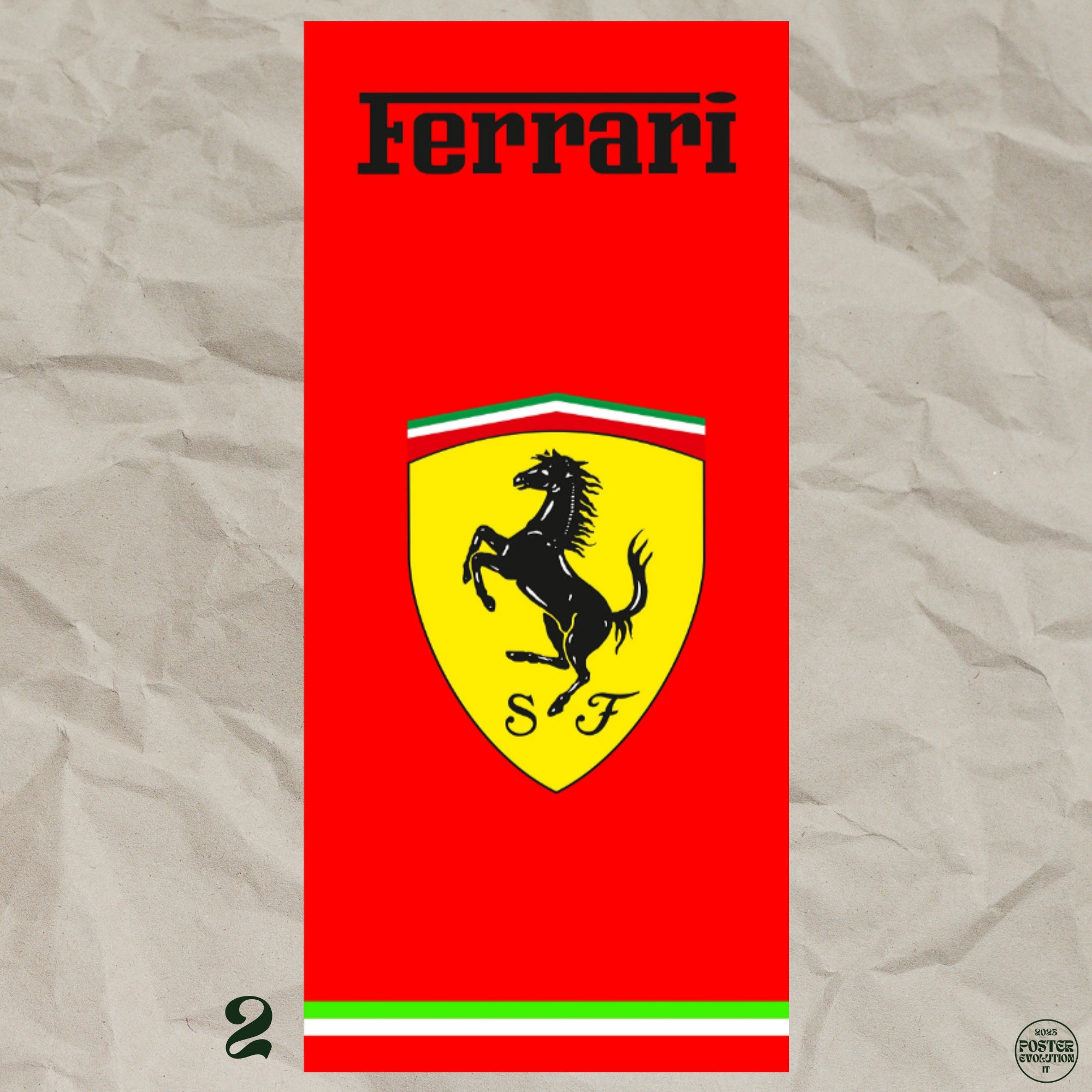 Poster Ferrari Logo Marchio Banner Garage Car Shop Bandiera Mpower ...