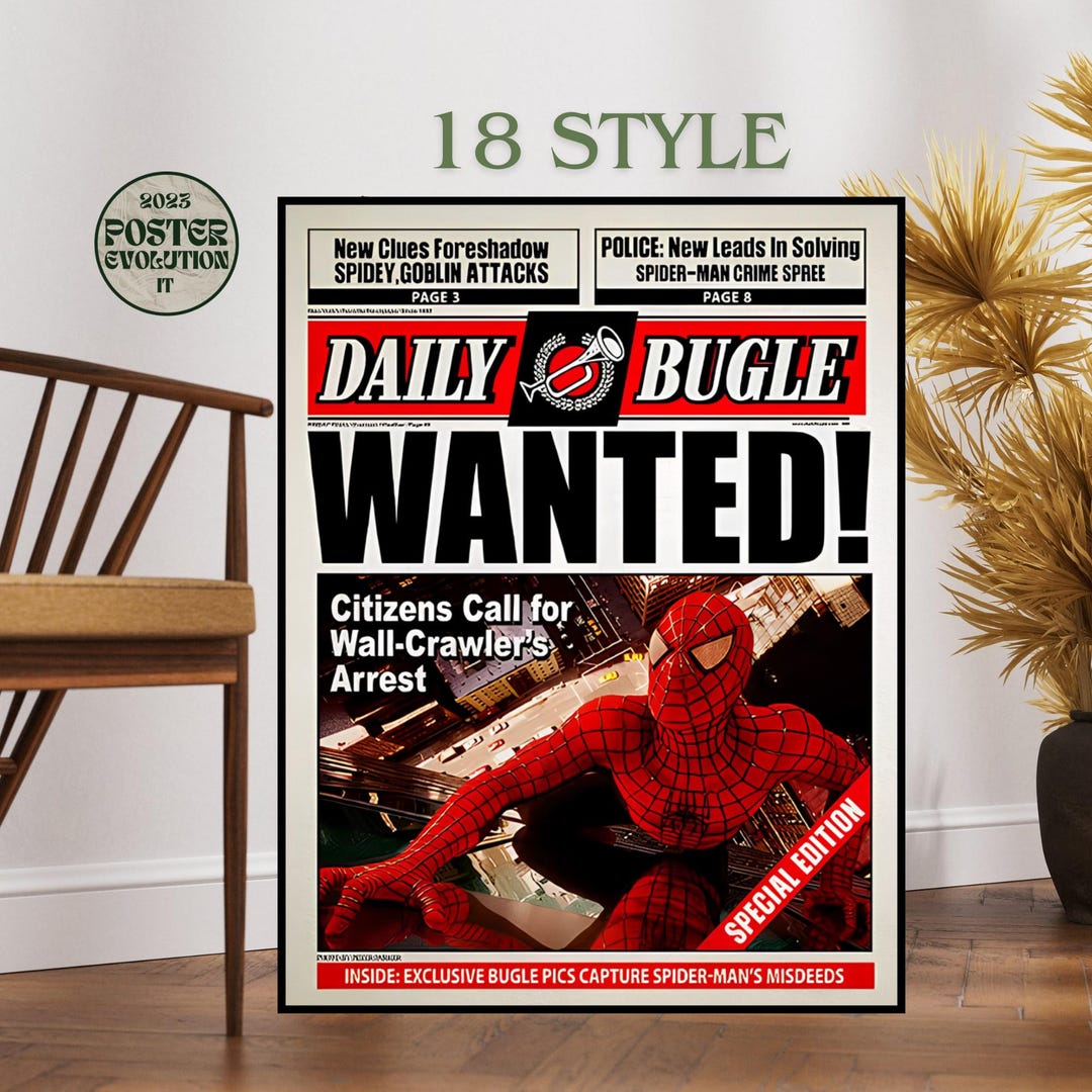 Spiderman Daily Bugle Newspaper Poster, Comic Decor - Etsy