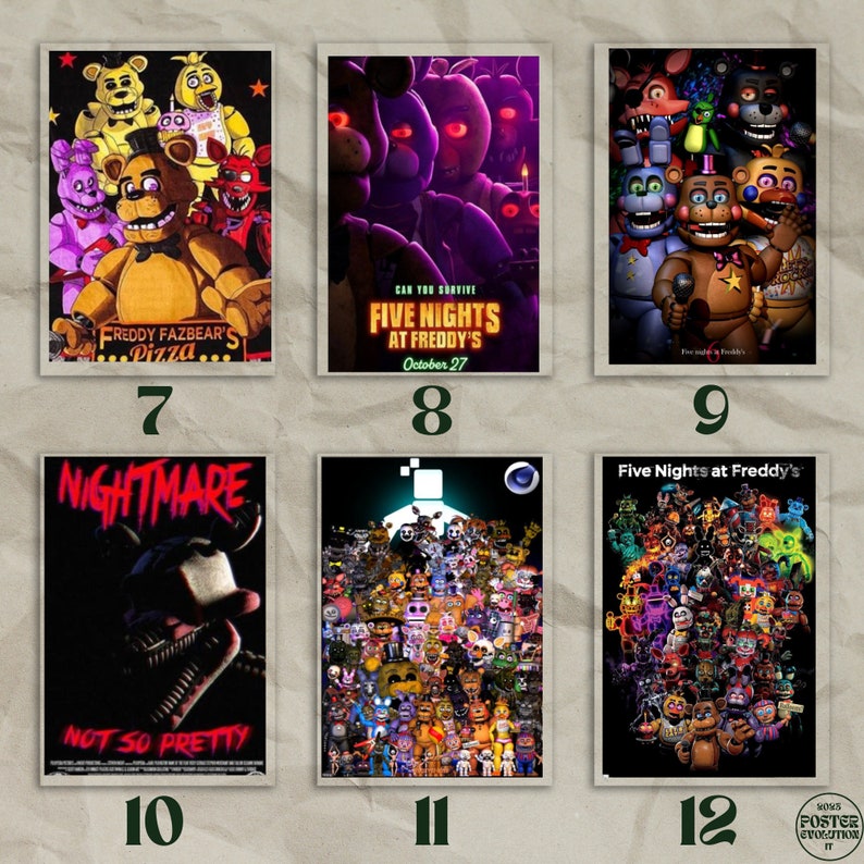 Poster Freddy Fazbear FNAF Videogame Film Animal Thriller Poster Print ...