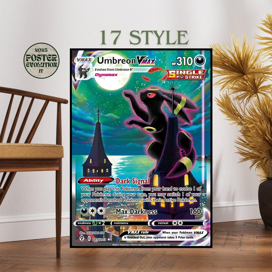 Pokemon Card Poster, Umbreon Canvas Wall Art - Etsy