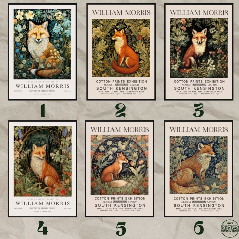 Poster William Morris Fox Colors Poster Wlliam Morris Print, William ...