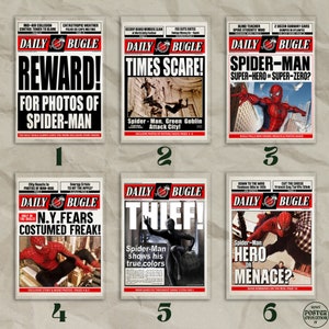 Spiderman Daily Bugle Posters New York NEWSPAPER Spider-man Square ...