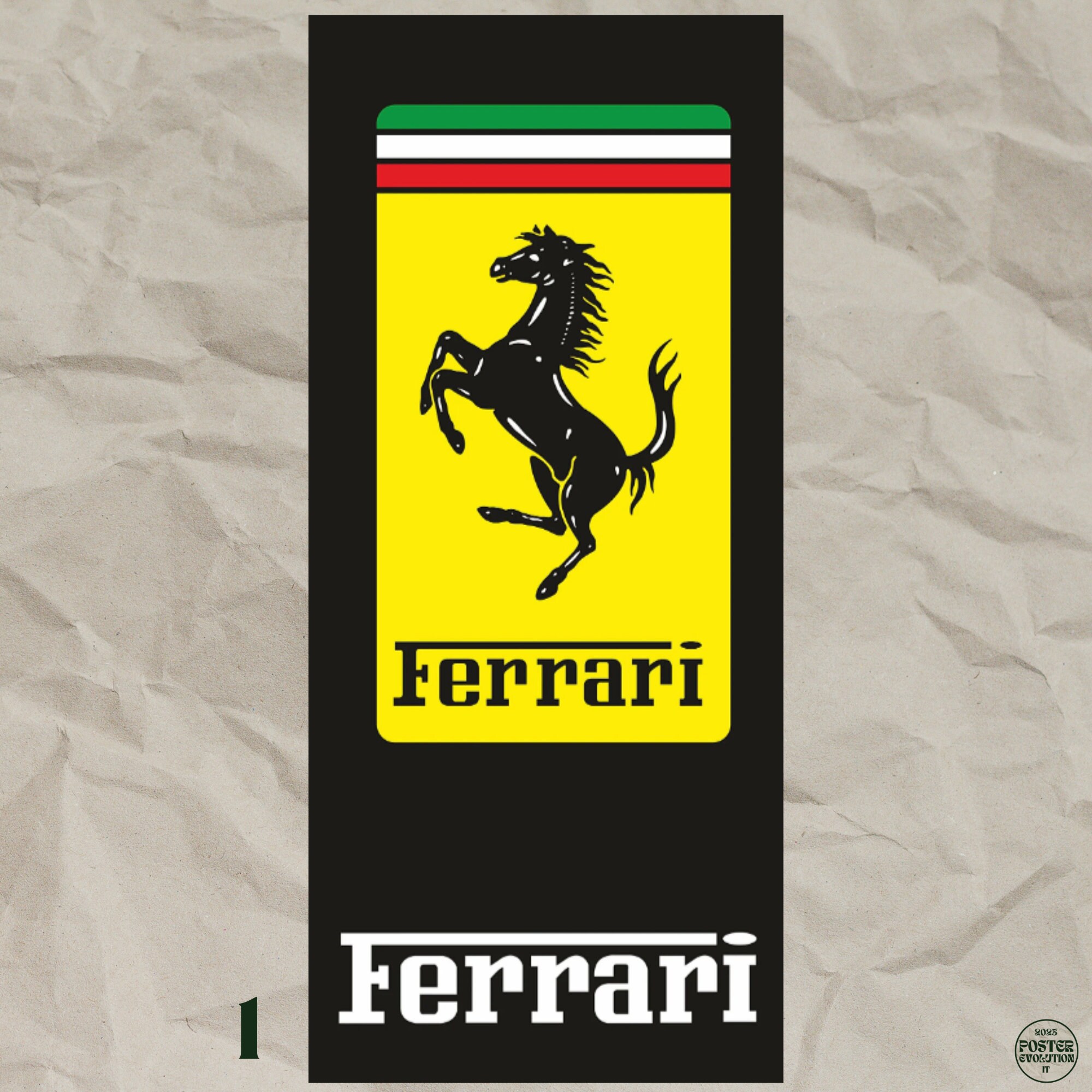 Poster Ferrari Logo Marchio Banner Garage Car Shop Bandiera Mpower ...