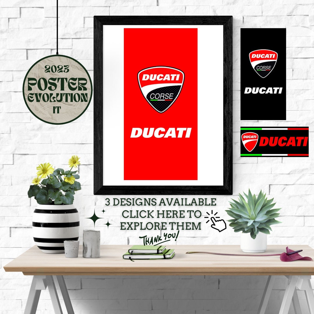 Poster Ducati Italia Logo Marchio Banner Garage Moto Shop Bandiera ...