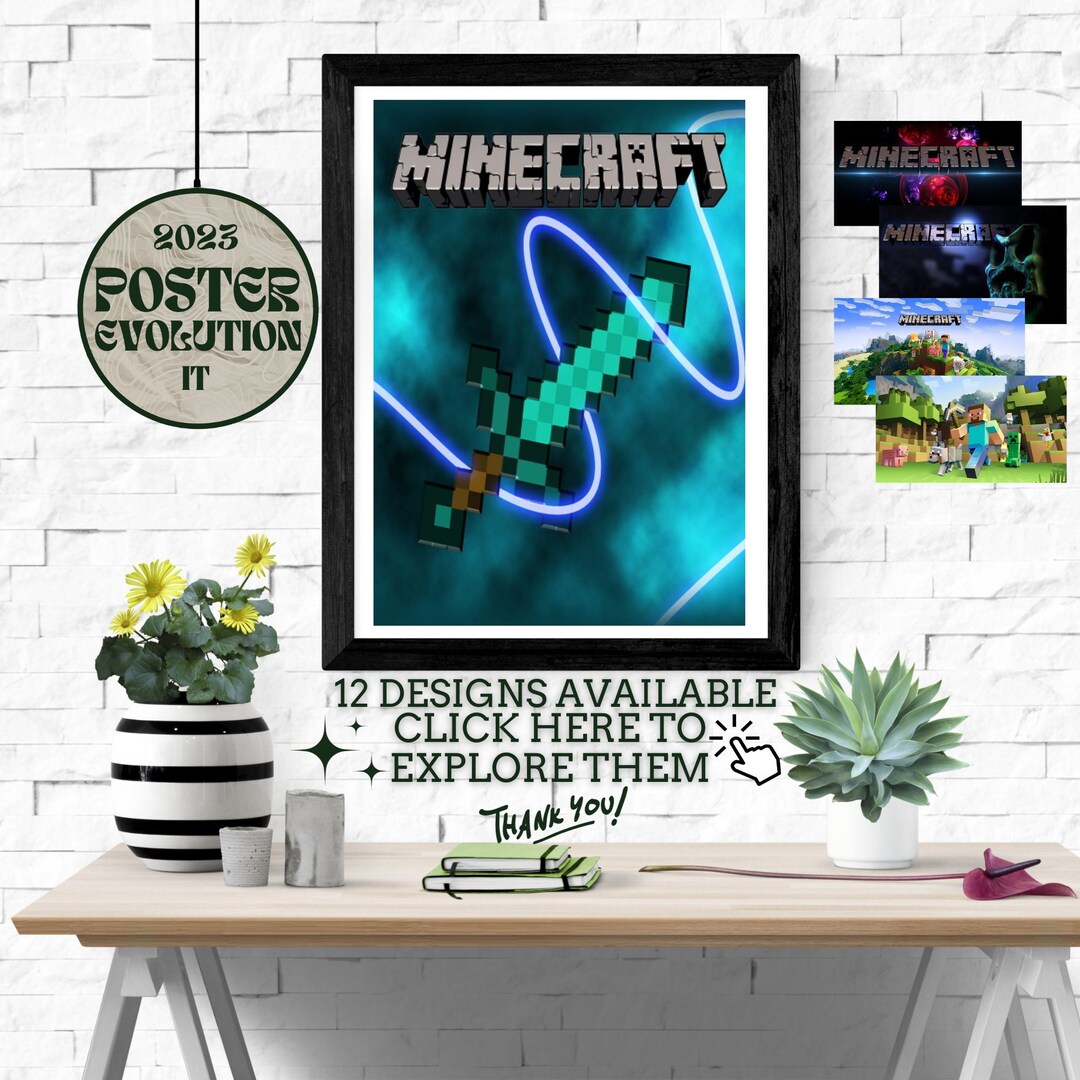 Poster Minecraft Manifest Videogame, Gift, Decor, Stikers, Print ...