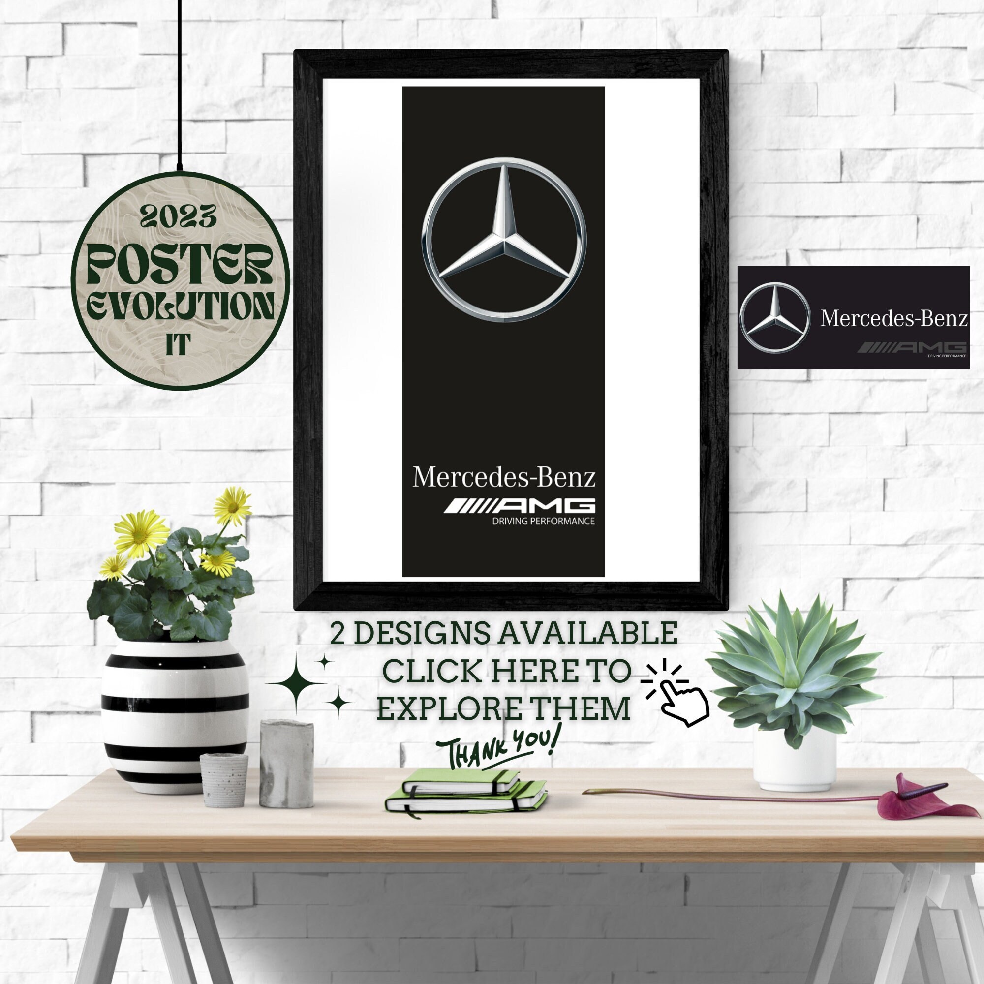 Poster Mercedes Benz AMG Logo Marchio Banner Garage Car Shop Bandiera ...