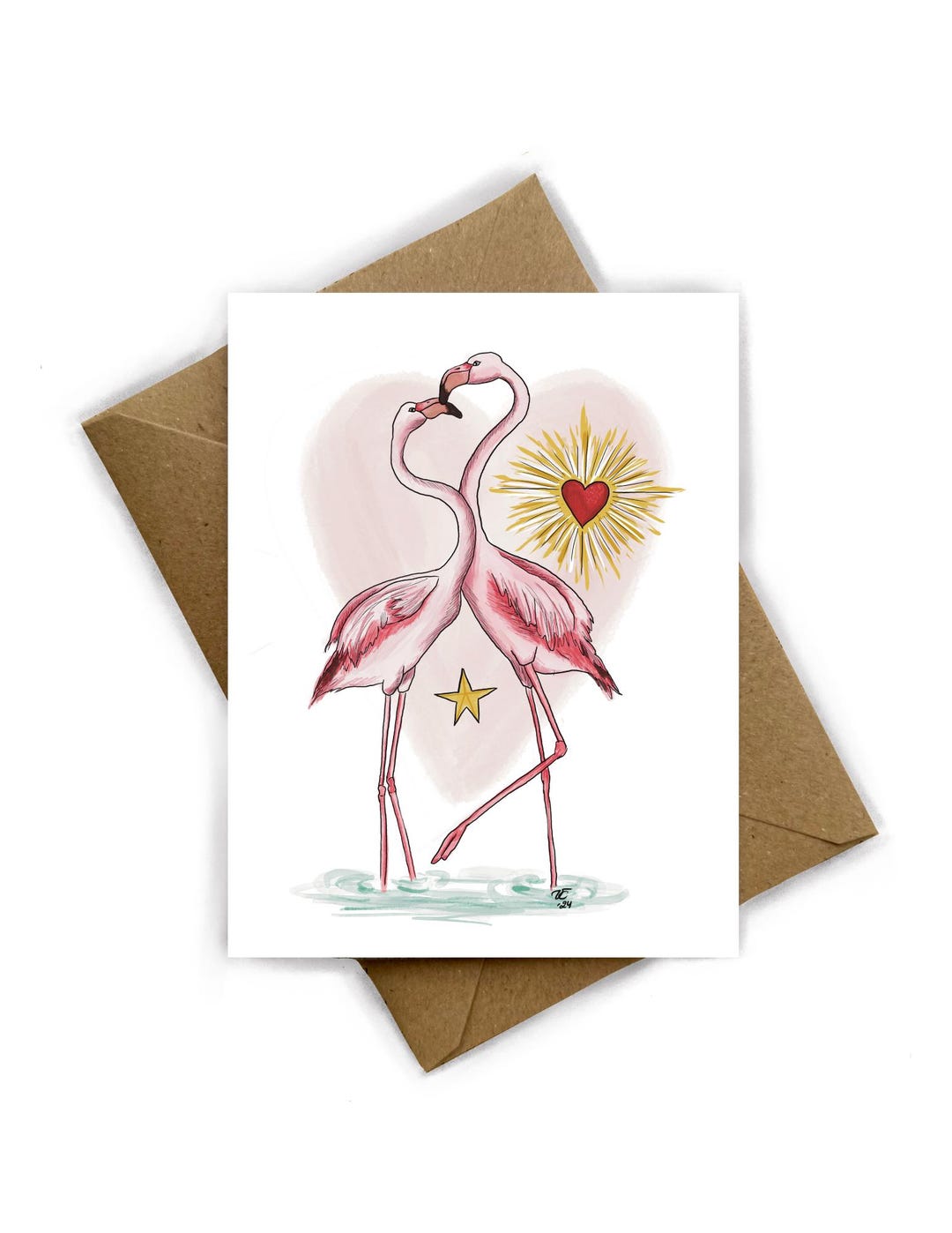 Flamingo Love Romantic Greeting Card | Valentine's Day | Flamingo ...