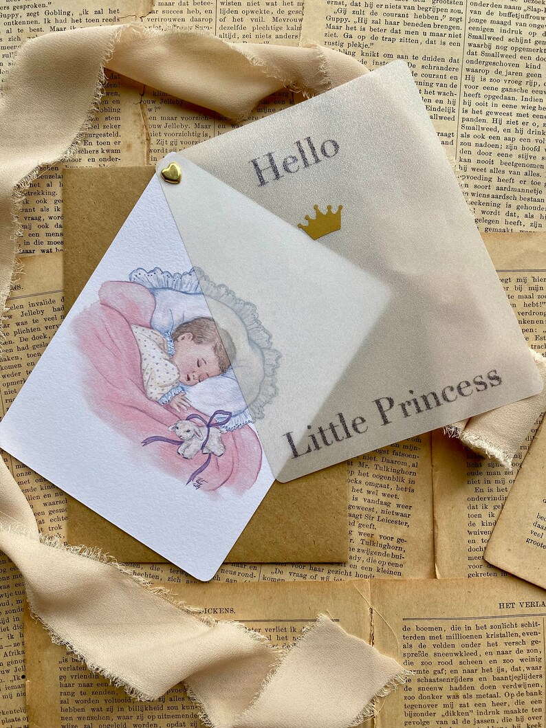 Greeting Card 'little Princess' Birth A6 Blank Greeting Card Daughter ...