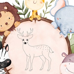 Printable Safari Animals Tracing and Coloring Book, Kids Activity (PDF ...