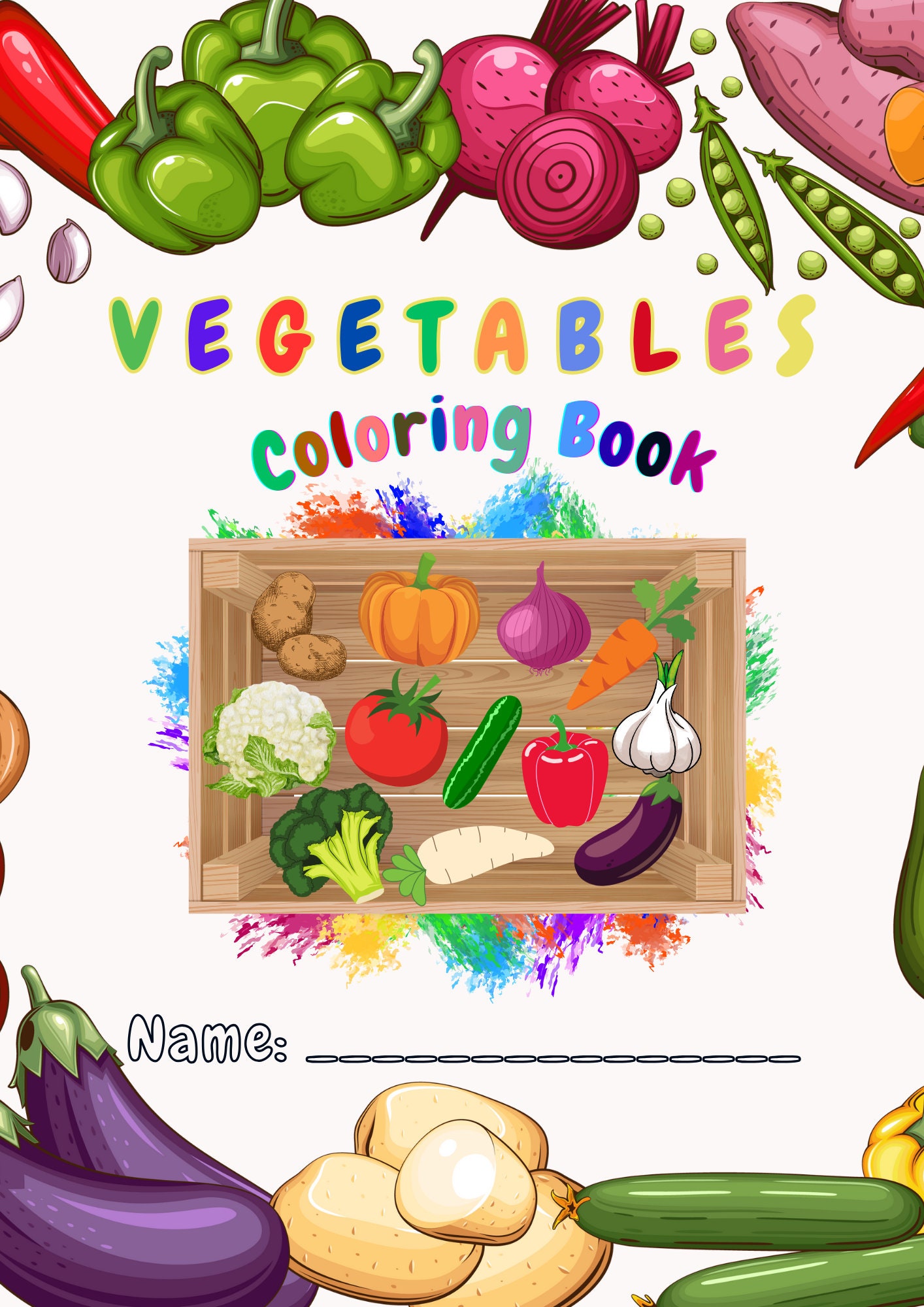 Printable Vegetables Coloring Book Worksheet, Coloring Book, Vegetable ...